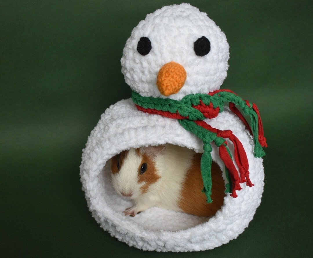 Snowman House for Small Pets! Guinea Pig Snowman Bed! Christmas Gift ...