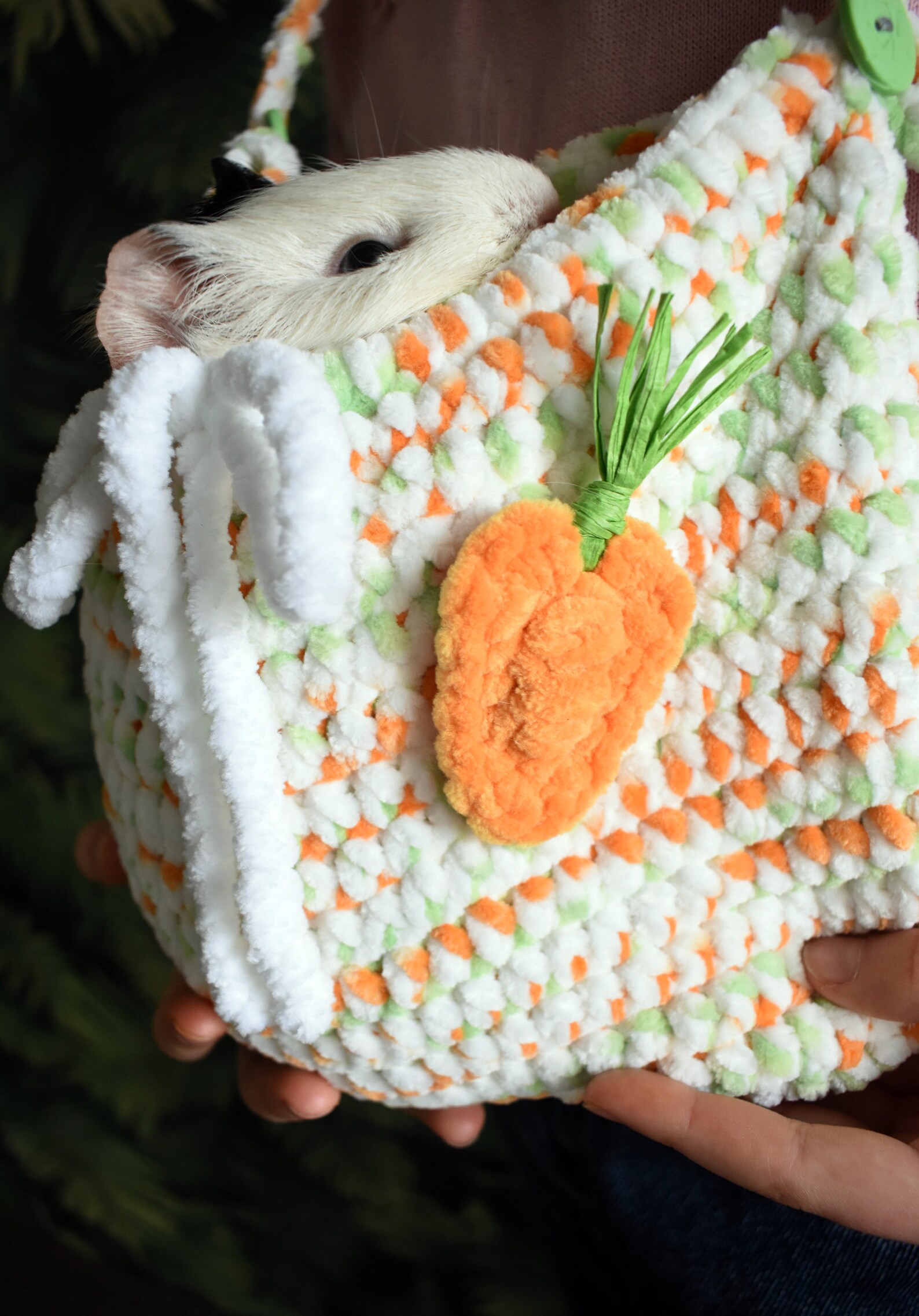 Guinea Pig Multicolor Carrier With Carrot - Small Pet Soft Cozy Carrier ...