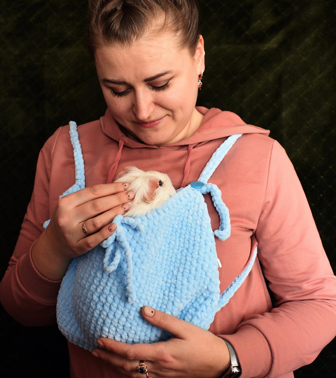 Guinea Pig Sky Blue Carrier • Small Pet Soft Cozy Carrier • Bonding ...