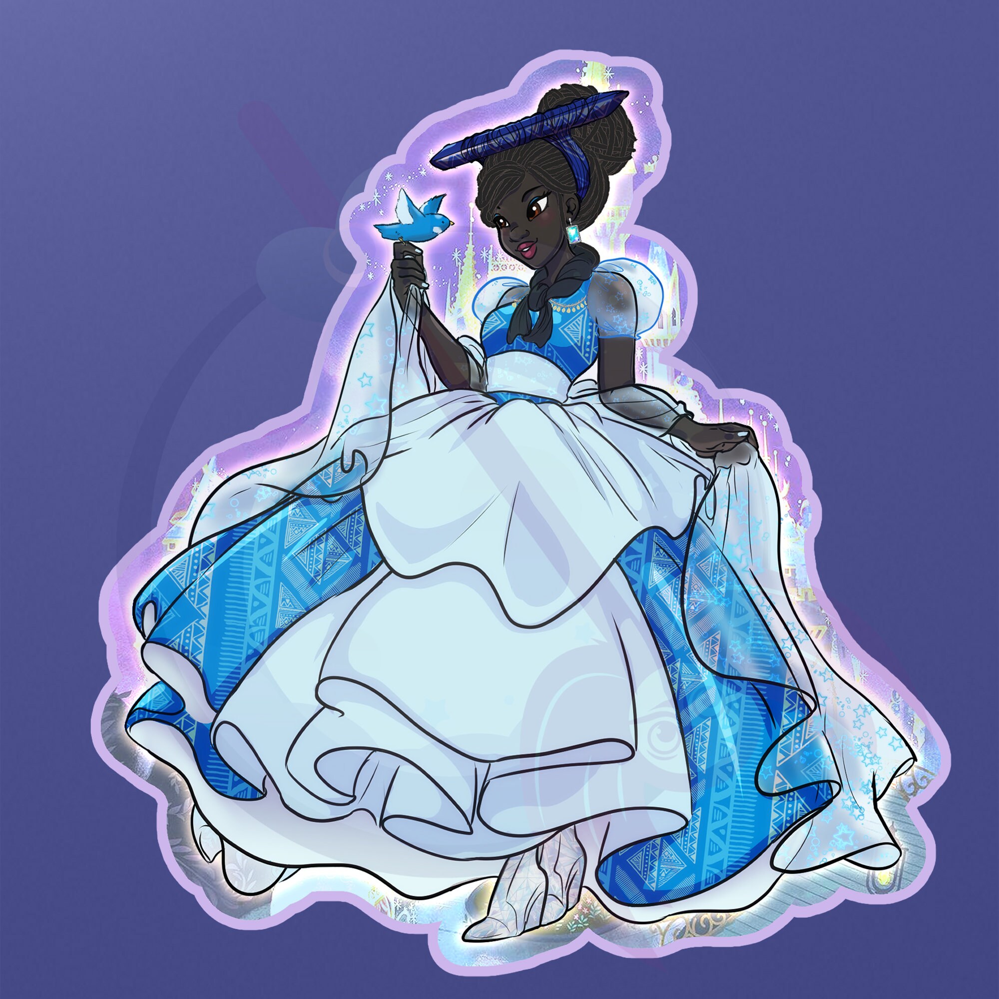 Afro Princesses Reimagined - Set of 5 Full Body Cartoon Princess ...