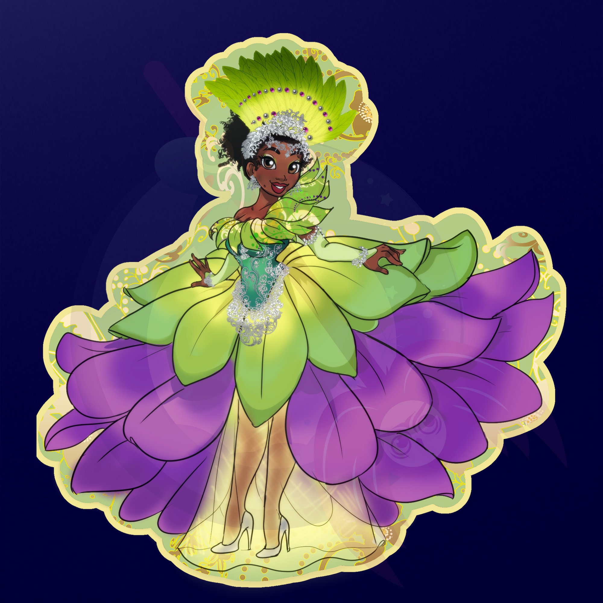Afro Princesses Reimagined - Set of 5 Full Body Cartoon Princess ...