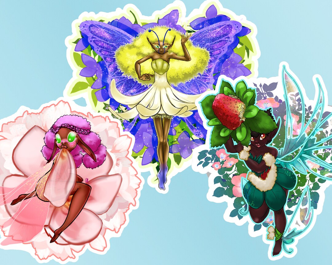 Black Fae Day Vinyl Stickers / Magical Fairies Laptop Decals - Etsy
