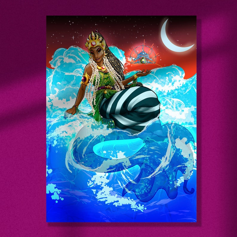 Nyai Roro Kidul Mermaid Print: Indonesian Mythology Wall Art - Etsy