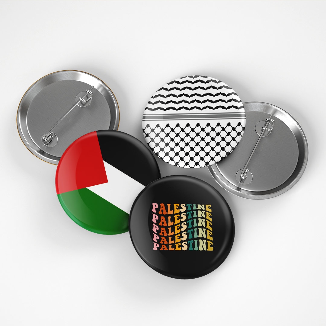 Palestine Badge, Free Palestine Pin, Keffiyeh Button Badges, Palestine ...