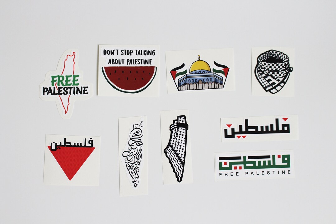 10 PCS Palestine Sticker Notebook Stickers Kefiyyeh Palestine Map ...