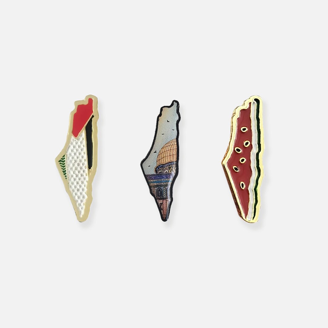 Palestine Map Brooch, Free Palestine Pin Watermelon Brooch Steel ...