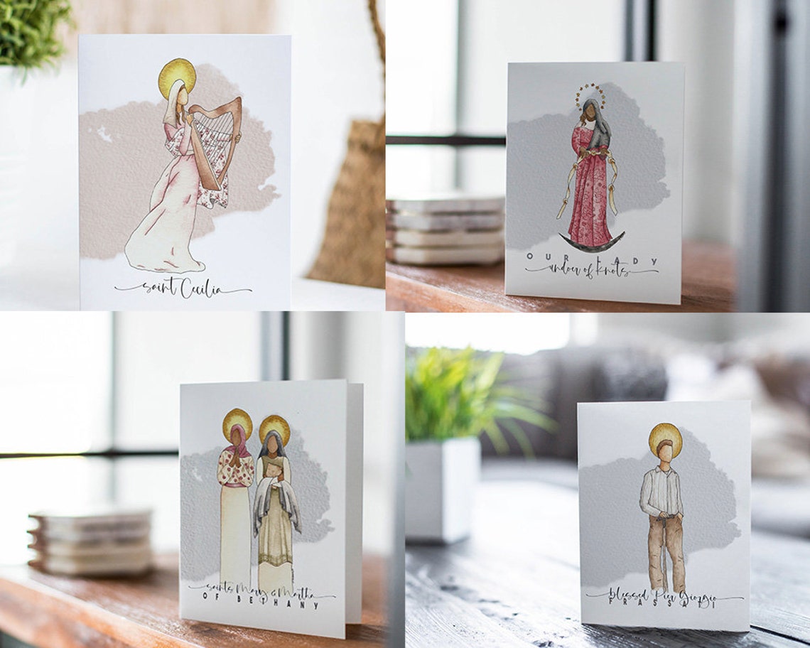 Assorted Variety Pack of Catholic Saint Watercolor Stationary - Etsy
