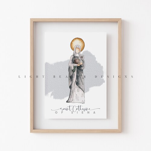 Saint Catherine of Siena Saint Print Saint Card Catholic - Etsy