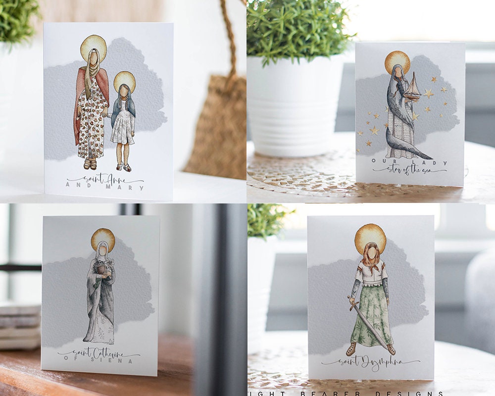 Assorted Variety Pack of Catholic Saint Watercolor Stationary - Etsy