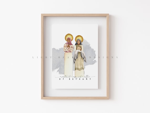 Mary and Martha of Bethany / Saint Print / Catholic / Catholic | Etsy