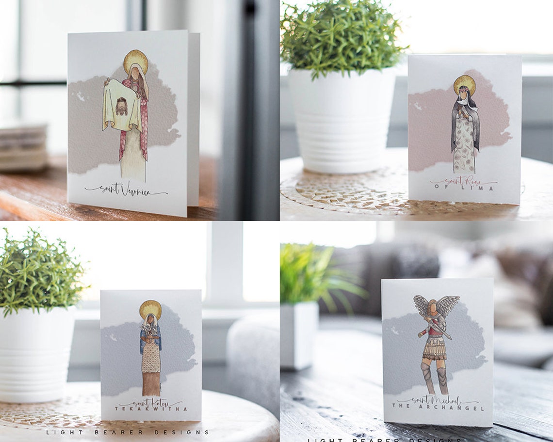 Assorted Variety Pack of Catholic Saint Watercolor Stationary - Etsy