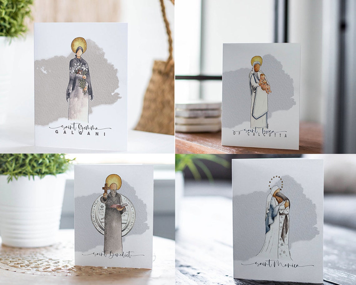 Assorted Variety Pack of Catholic Saint Watercolor Stationary - Etsy
