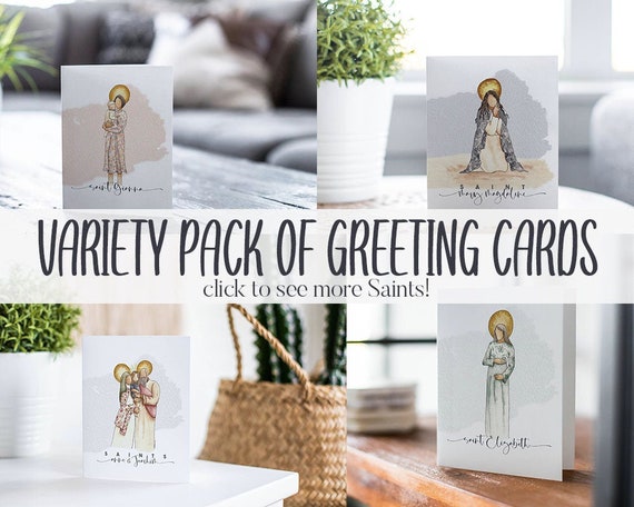 Assorted Variety Pack of Catholic Saint Watercolor Stationary - Etsy