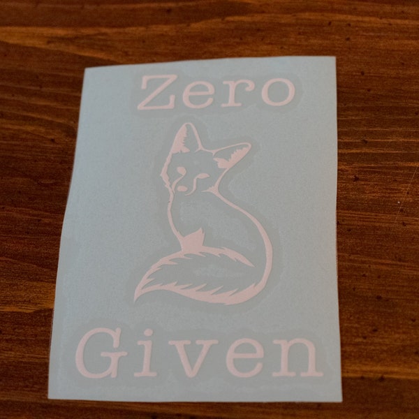 Zero Fox Given - Etsy