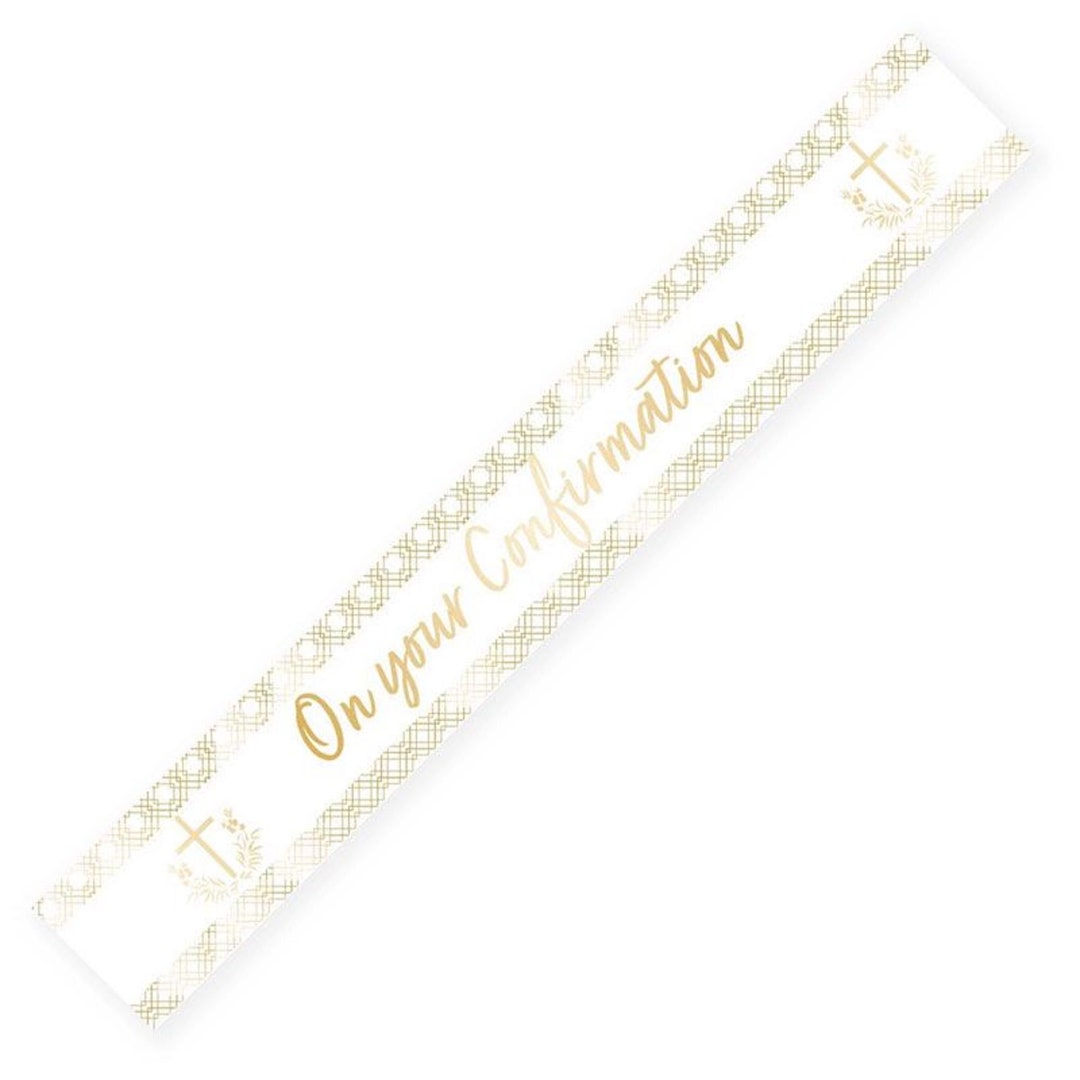 On Your Confirmation Banner Confirmation Decorations, Gold Confirmation ...