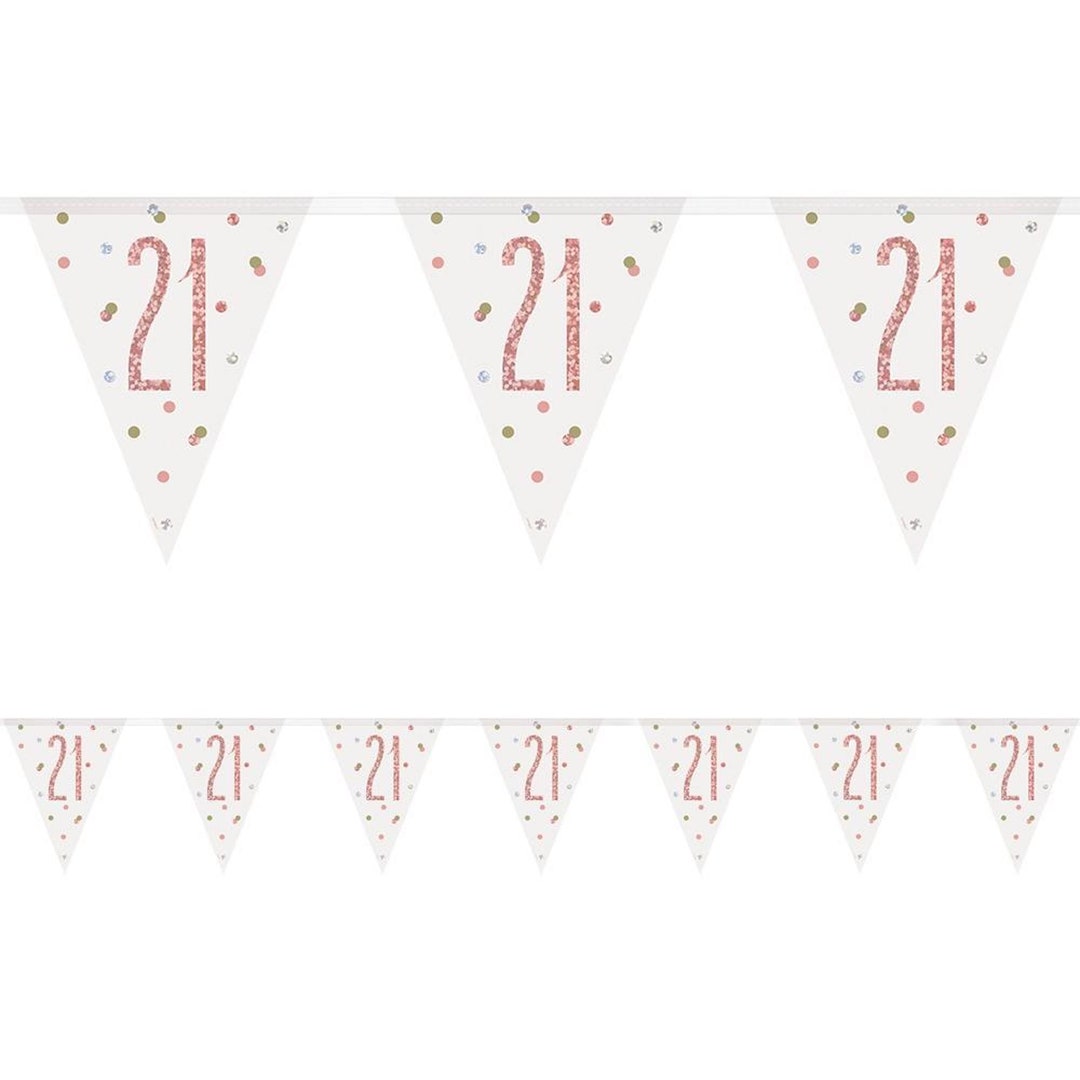 21 Large Rose Gold Glitz Bunting 9ft 21st Birthday - Etsy
