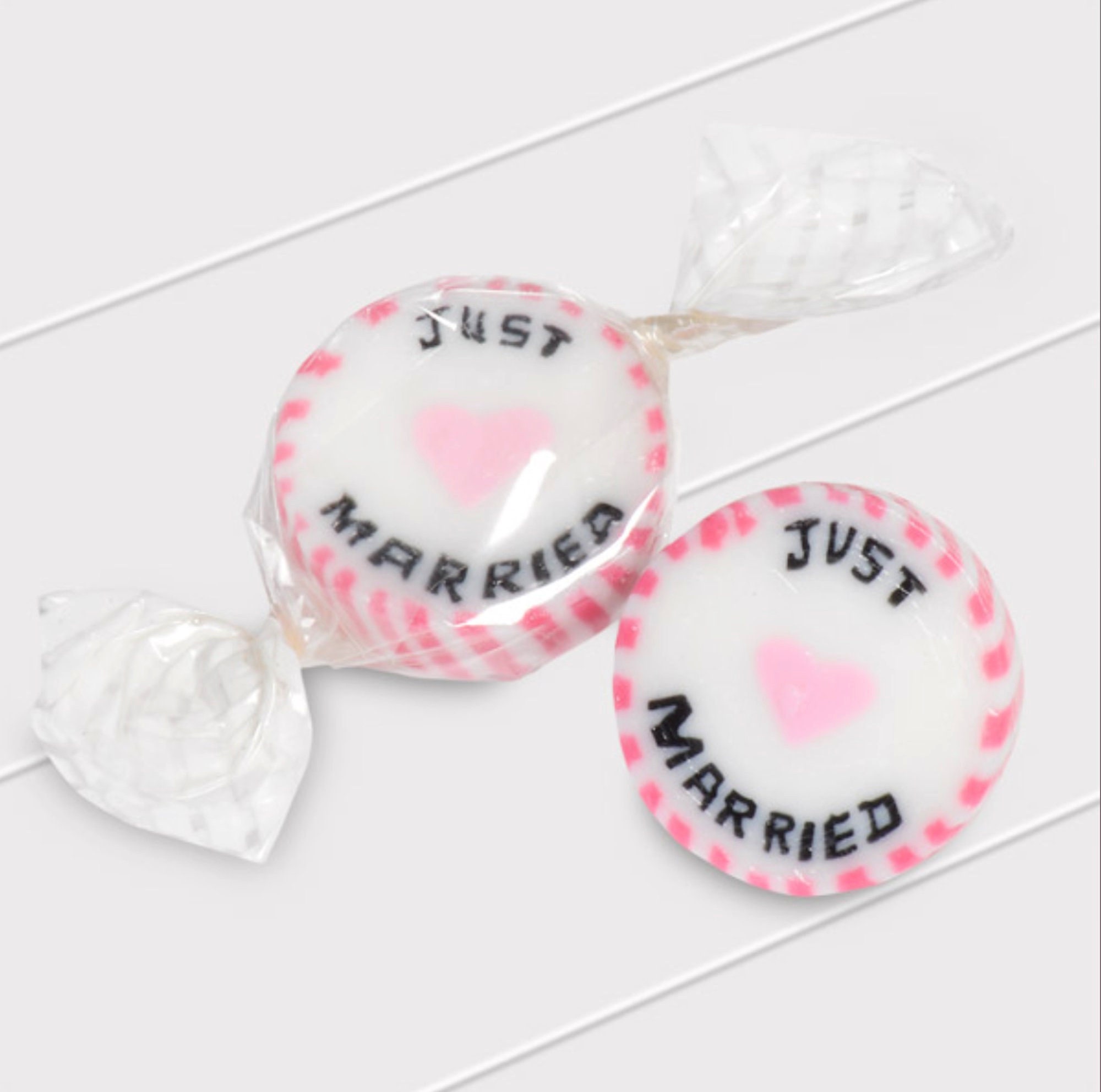 Pink 'just Married' Rock Sweets Wedding Favours - Etsy UK