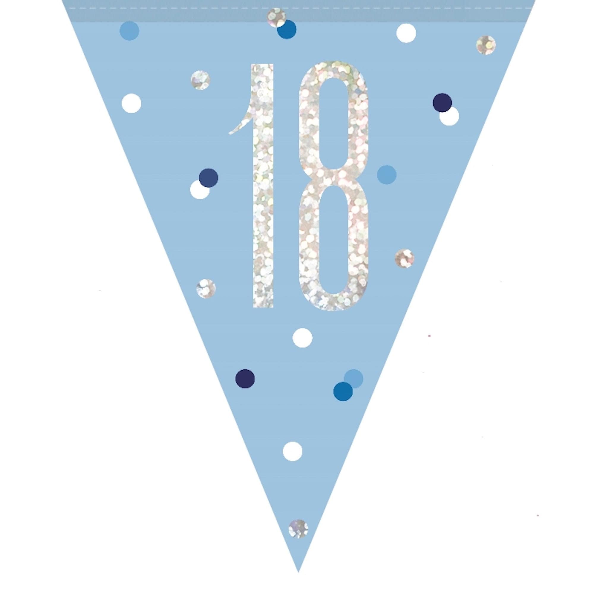 18 Large Blue Glitz Bunting 9ft Blue 18th Birthday - Etsy