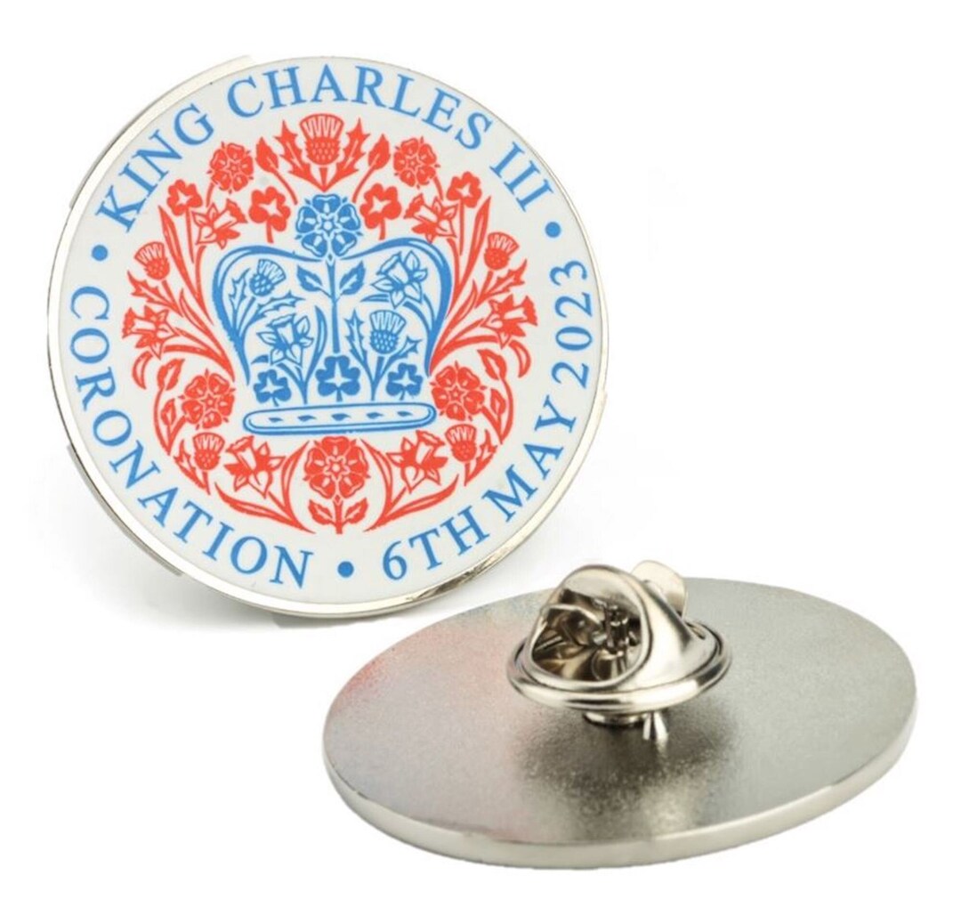 King Charles Coronation Pin King Charles Coronation Badge - Etsy UK