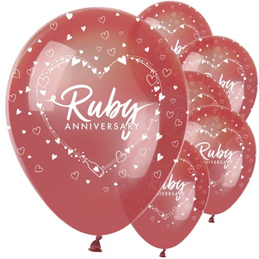 Ruby Anniversary Balloons Ruby Anniversary Decorations, Anniversary ...