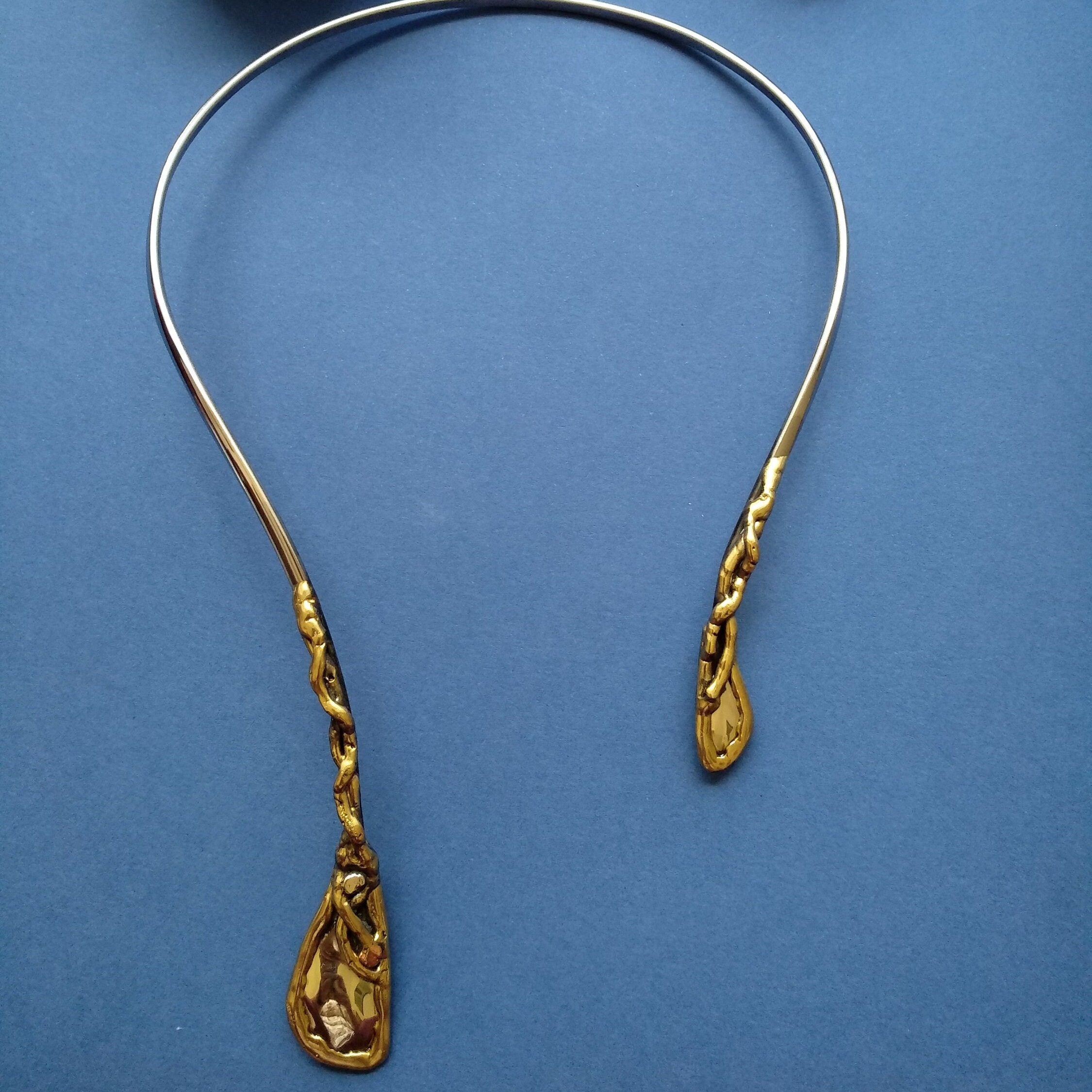 Brutalist Open Style Brass & Bronze Torque | Etsy