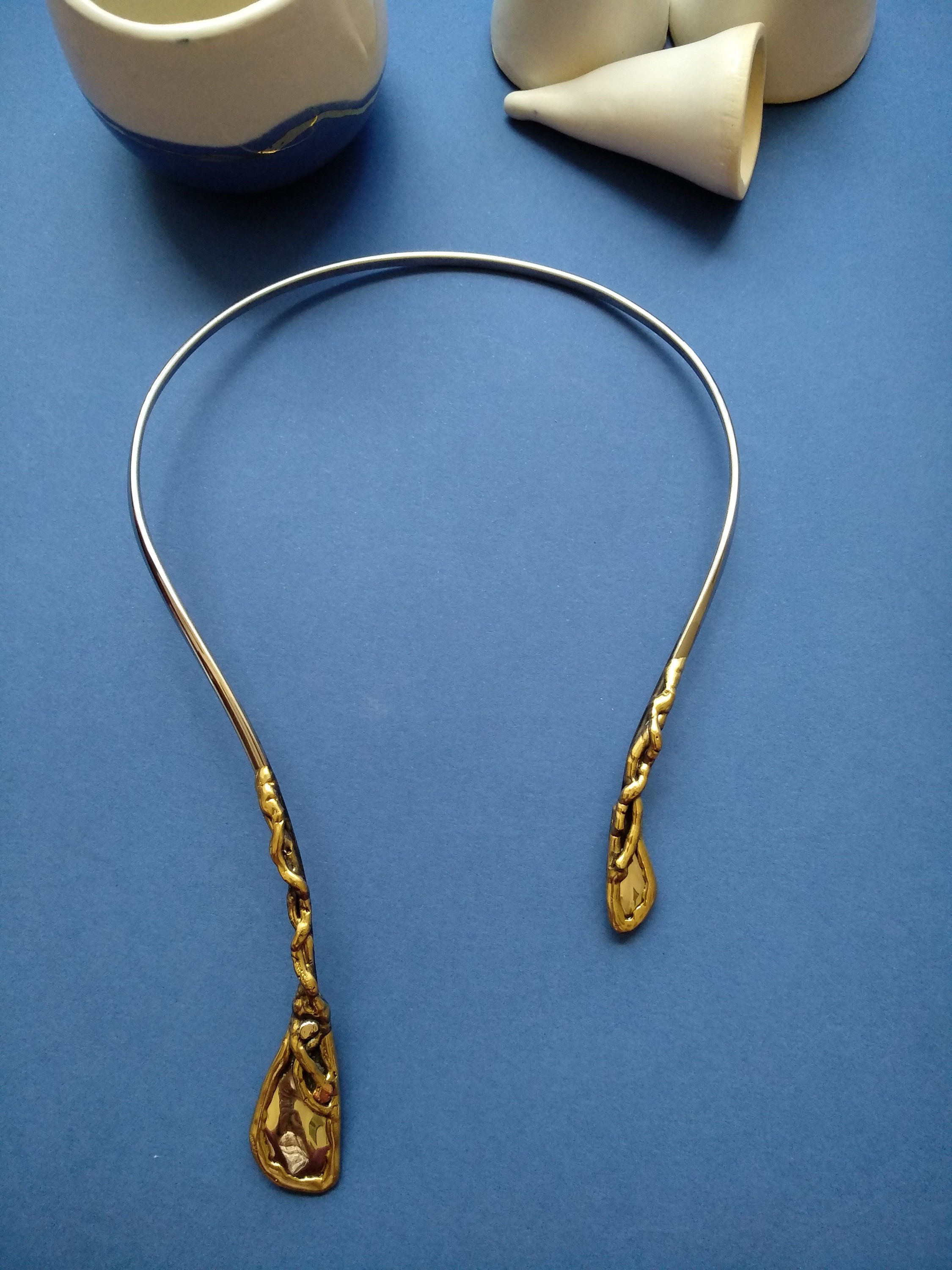 Brutalist Open Style Brass & Bronze Torque | Etsy