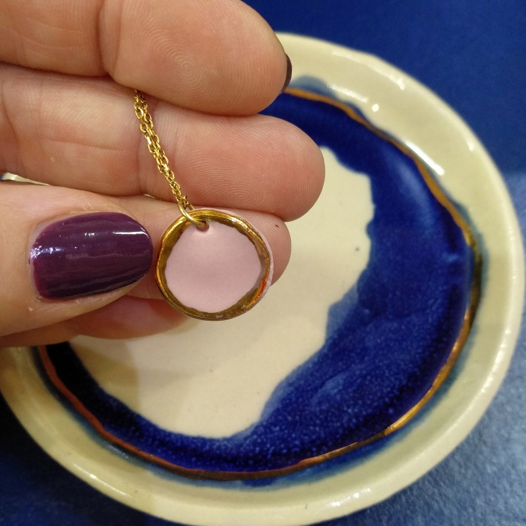 Pink Rustic Porcelain Pendant** - Etsy