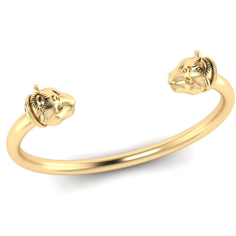 Gold Cuff Panther Heads - Etsy UK