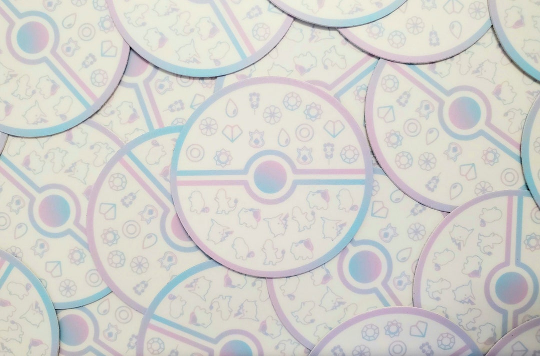 Pokémon Pokéball Ombre Sticker | Vinyl Sticker | Round Cut Sticker - Etsy