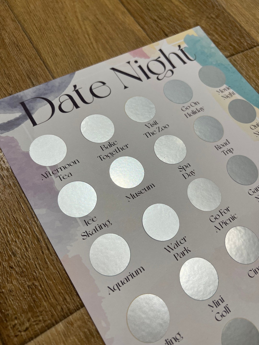 Date Night Scratch off Poster A4 | Couple Scratch off Poster A4 ...