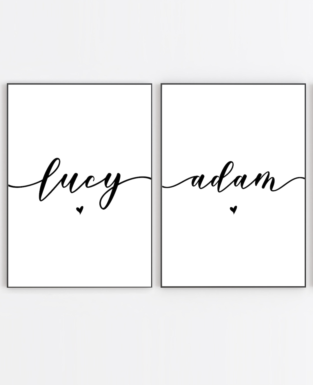 Personalised Couple Names Print Set of 2 - Etsy