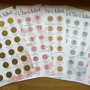 Wedding Checklist Scratch off Poster Gold Heart Geo / Engagement Gift ...