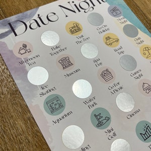 Date Night Scratch off Poster A4 | Couple Scratch off Poster A4 ...