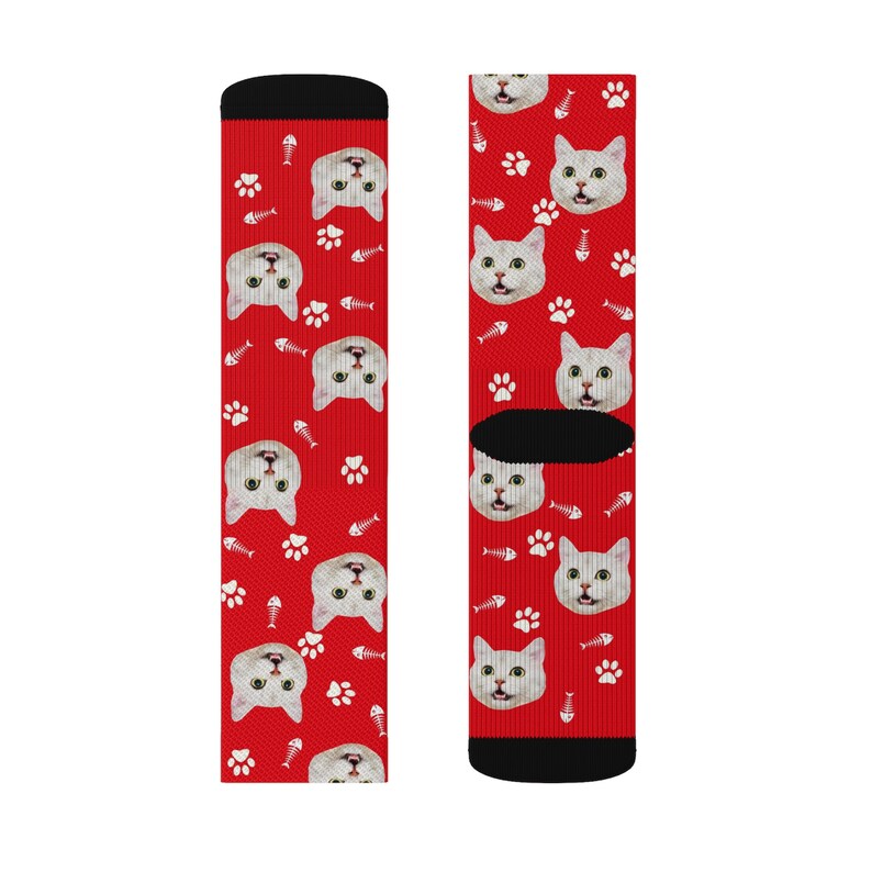 Customized Cat Socks Put Your Cute Cat On Custom Socks Cat Etsy