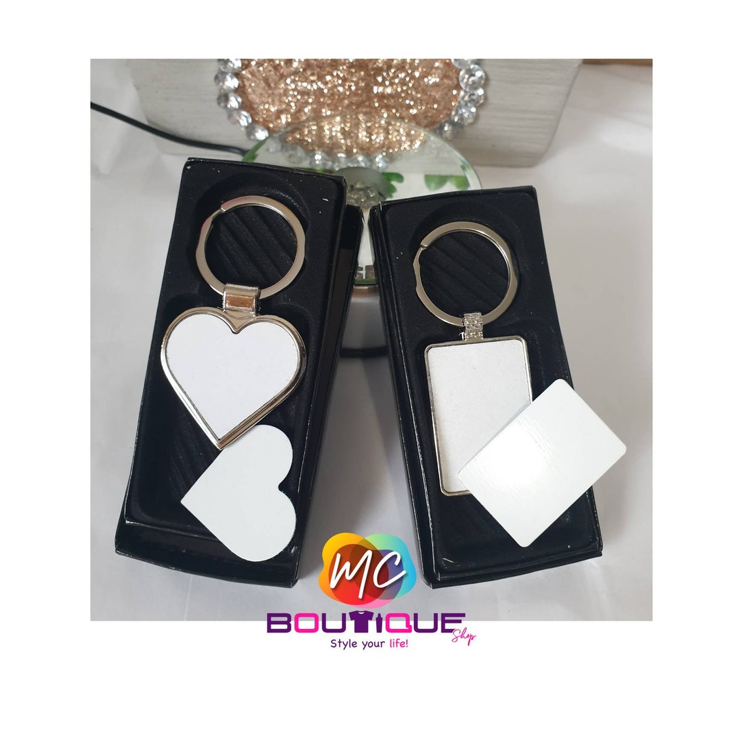 Personalized Keychain Sublimation Blanks Metal Keychain With Box ,heart ...