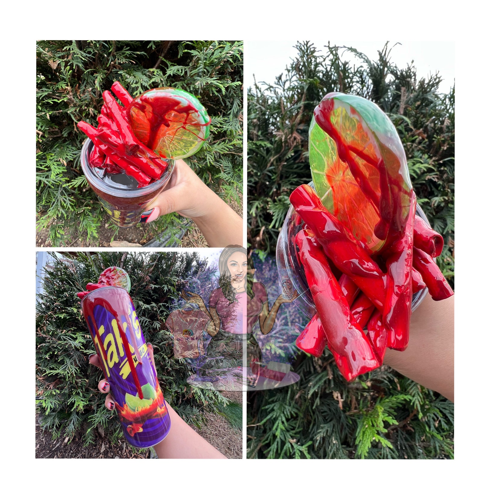 Takis Fuego Custom Tumbler -epoxy Tumbler Personalized With Fake Takis ...