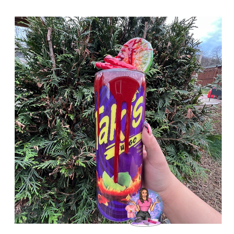 Takis Fuego Custom Tumbler -epoxy Tumbler Personalized With Fake Takis ...