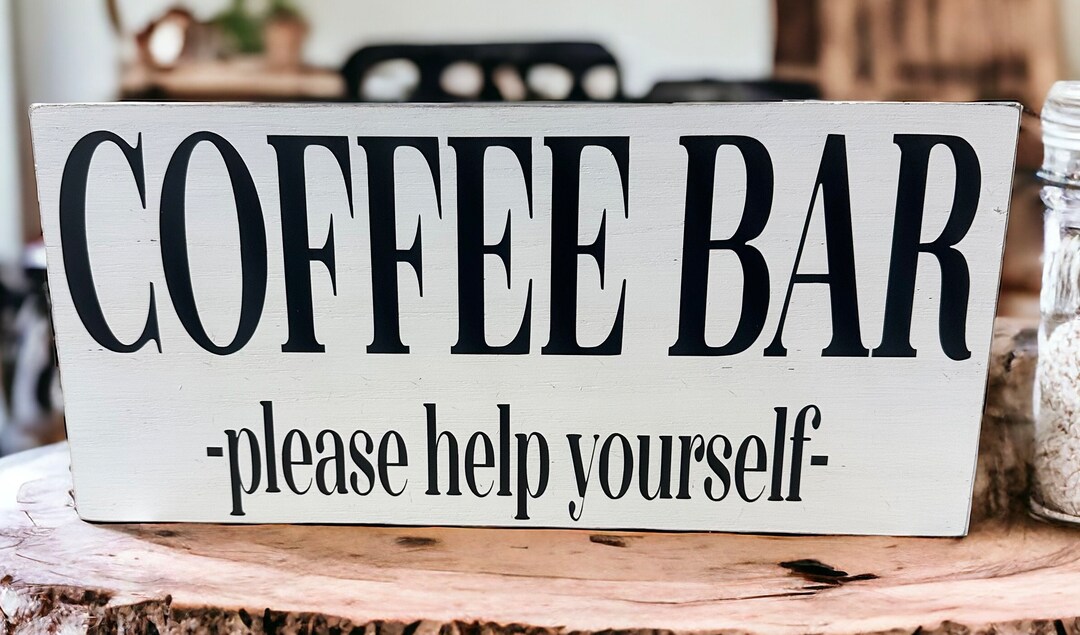 Farmhouse Coffee Bar Sign: Please Help Yourself Decor - Etsy