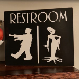 Frankenstein Bathroom Sign, Halloween Sign - Etsy