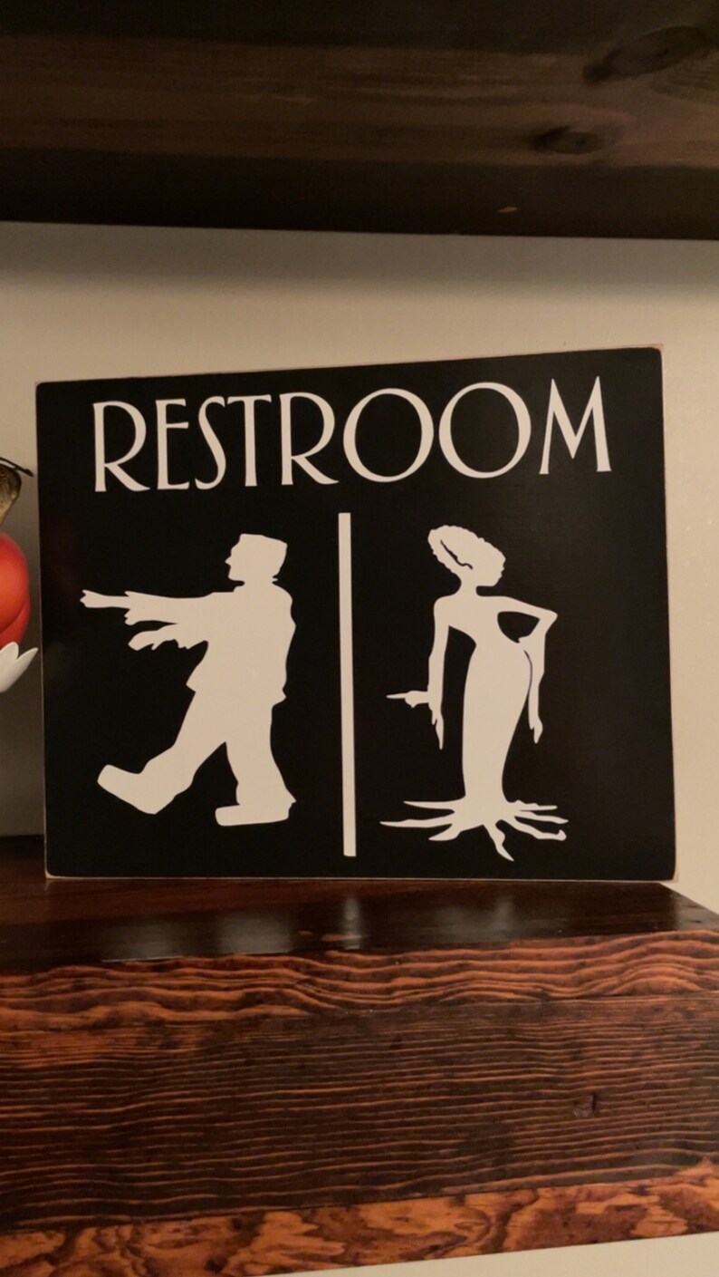 Frankenstein Bathroom Sign, Halloween Sign - Etsy