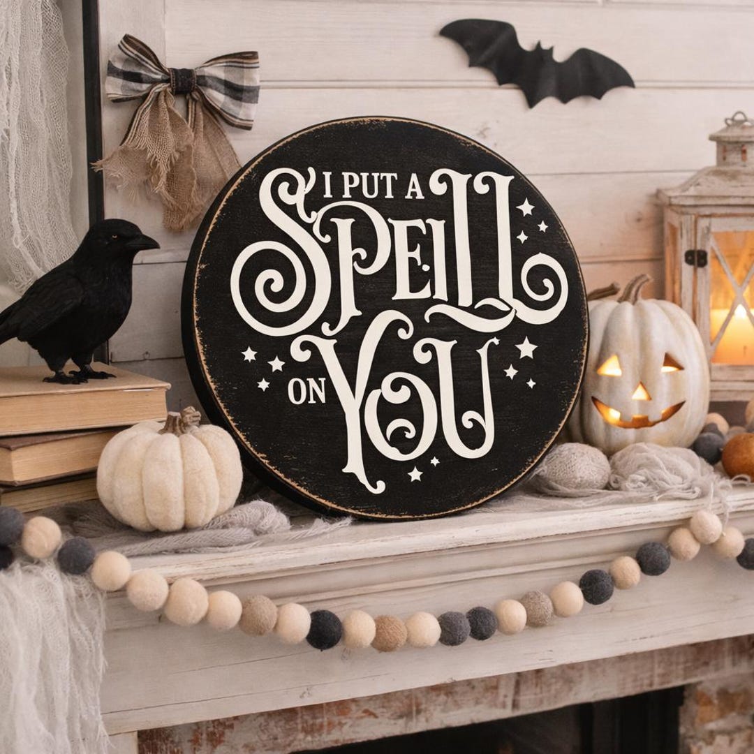 Hocus Pocus Wooden Sign: 'I Put A Spell on You' Halloween Decor - Etsy
