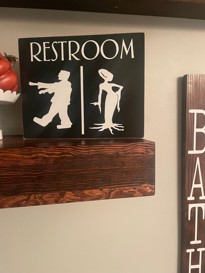 Frankenstein Bathroom Sign, Halloween Sign - Etsy