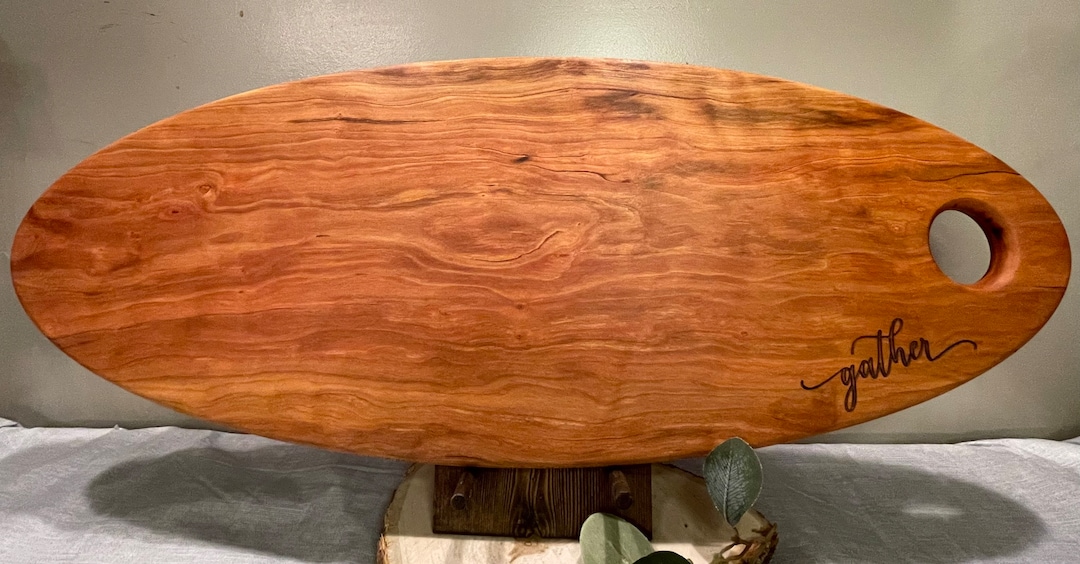 Handmade Cherry Surfboard Charcuterie Board: Engraved Serving Board - Etsy