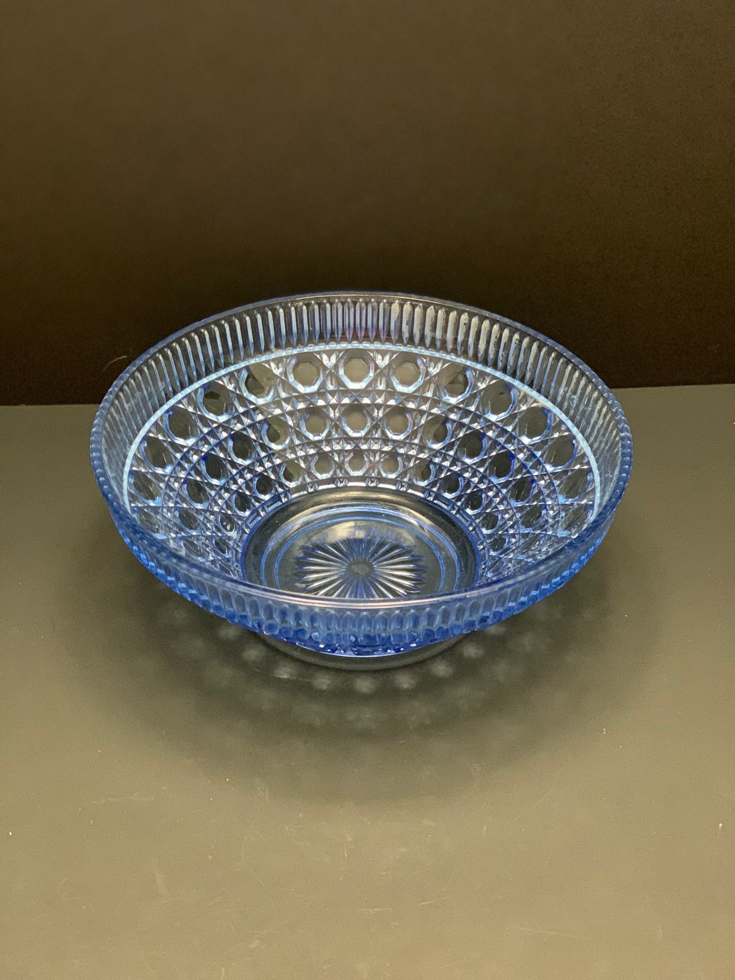 Indiana Glass Depression Glass Windsor Pattern Serving Bowl 10.5 Wide ...