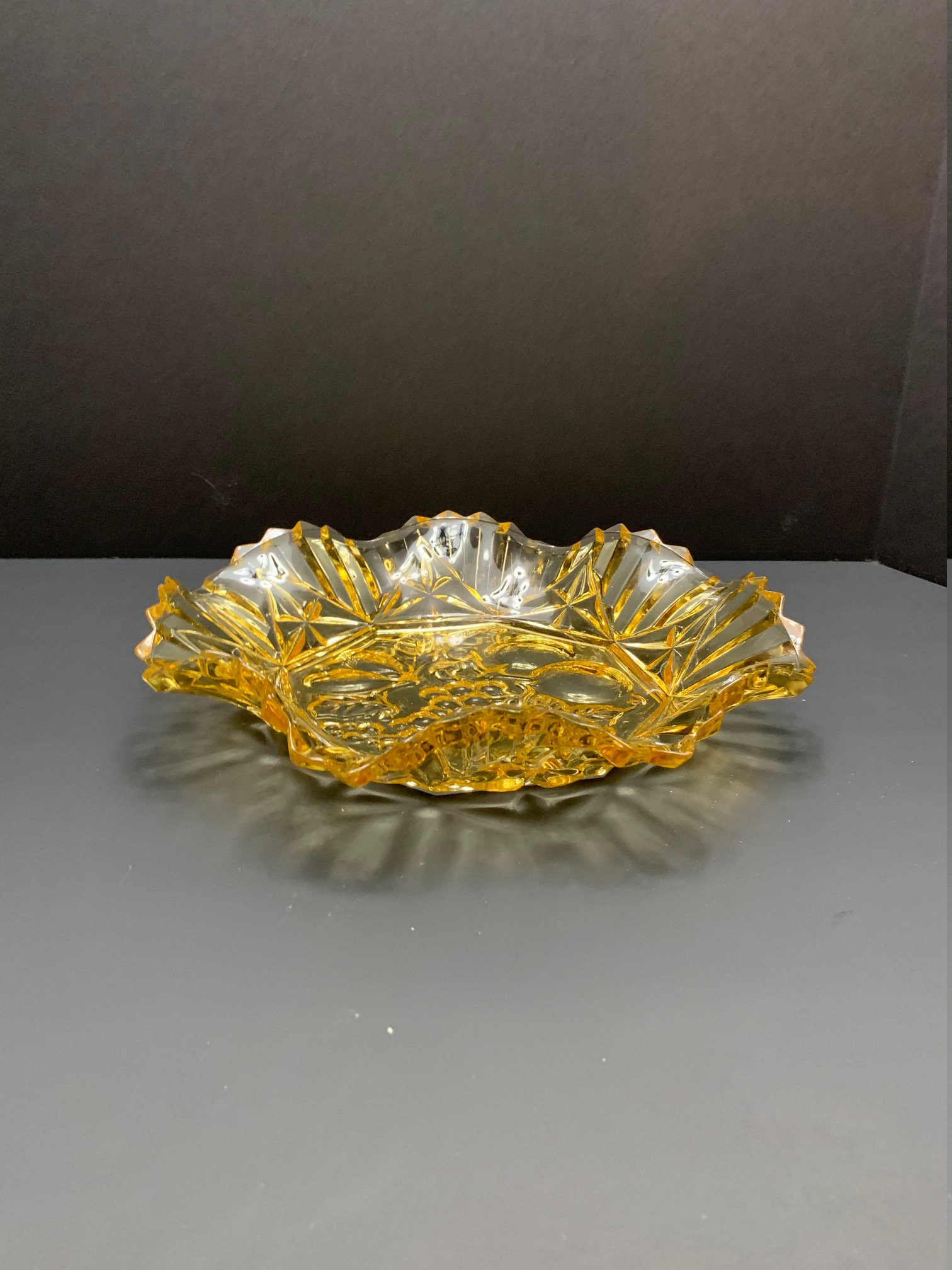 Vintage Federal Glass Pioneer Pattern Bowl/yellow Glass Fruit Pattern ...