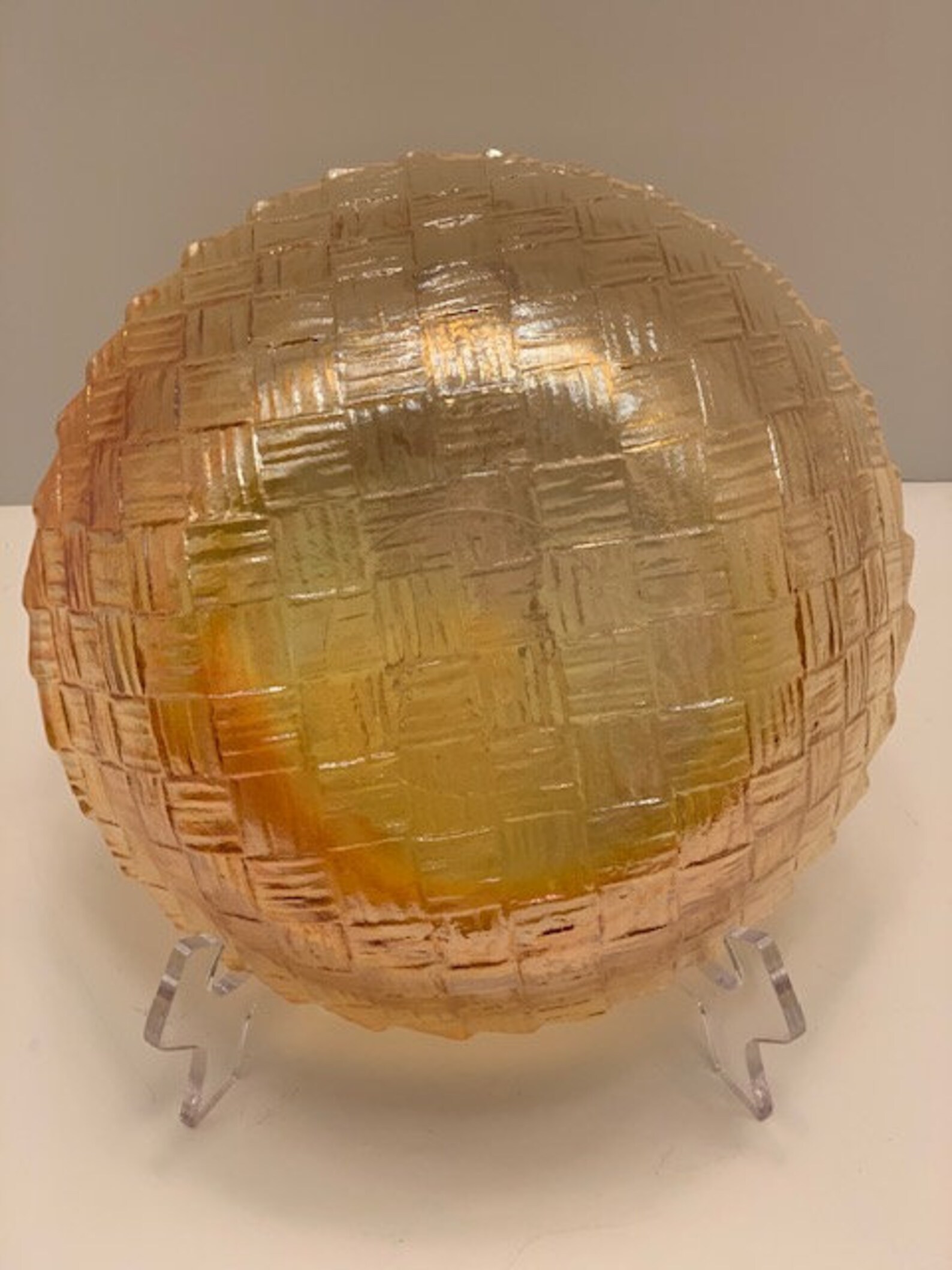 Orange Iridescent Carnival Glass Bowl Basket Weave Pattern 9x3 - Etsy