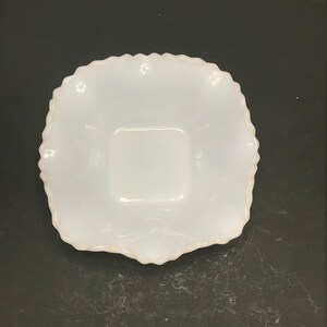 Atlas Square Diamond Pattern Milk Glass Candy Dish - Etsy
