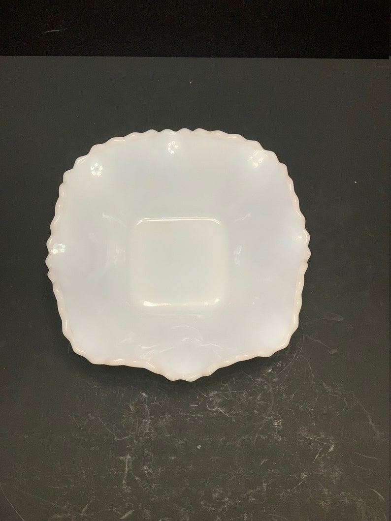Atlas Square Diamond Pattern Milk Glass Candy Dish - Etsy