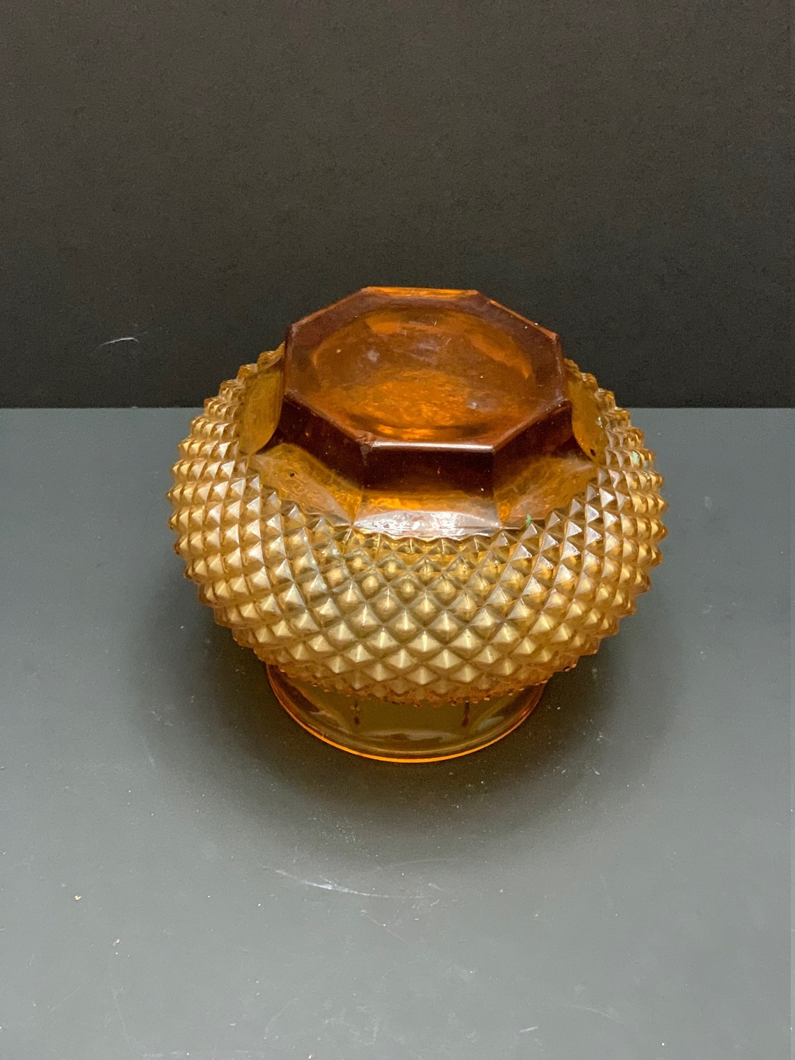 Amber Glass Diamond Point Rose Bud Vase 5.5 - Etsy