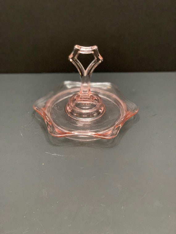 Pink Depression Glass Keyhole Tray 7.5 Across 6 Tall | Etsy